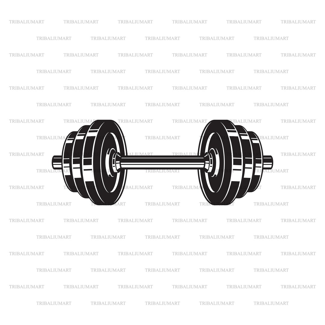 Barbell (weight or Dumbbell). Cut Files for Cricut. Clip Art Silhouette ...