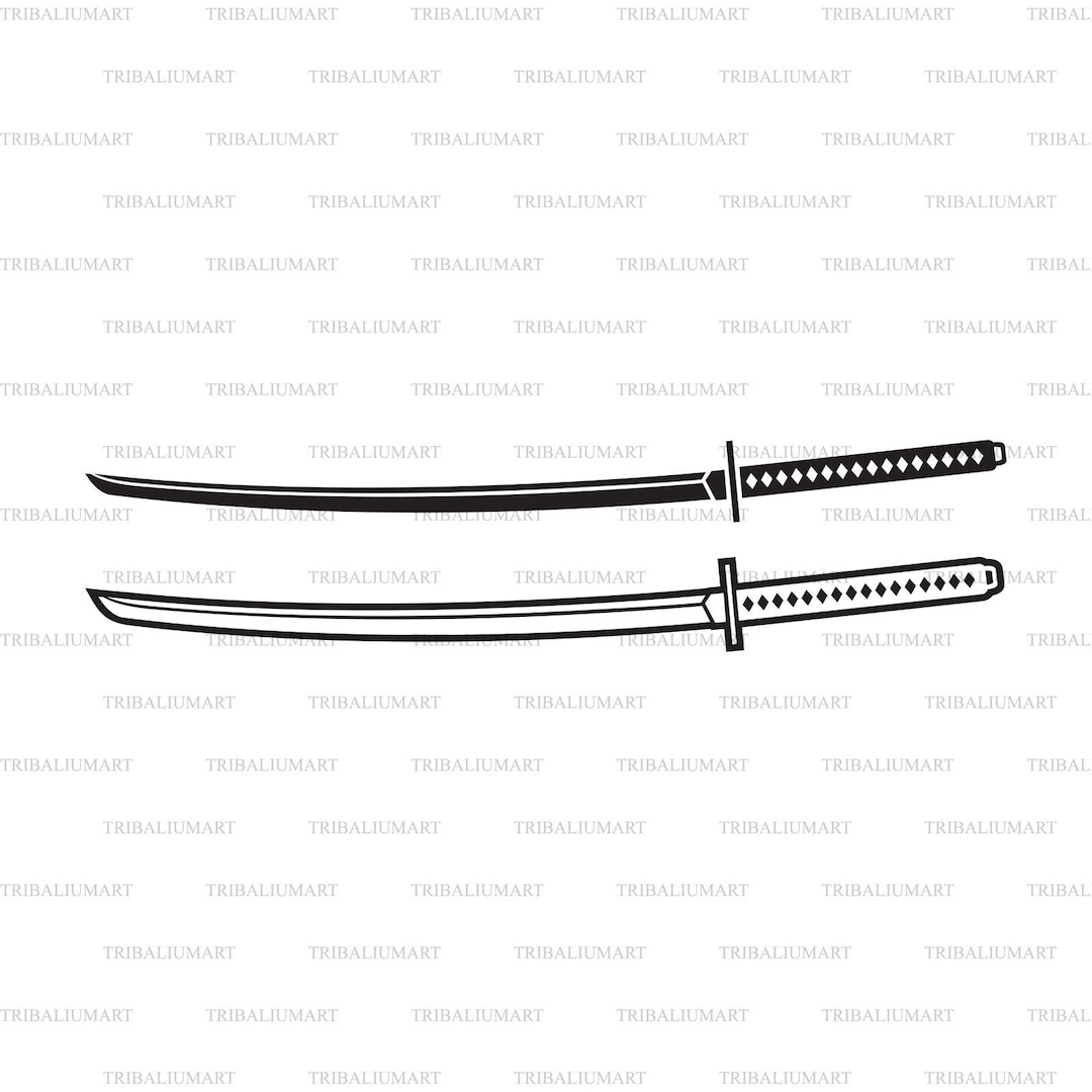 Katana Japanese Samurai Sword. Cut Files for Cricut. Clip Art ...