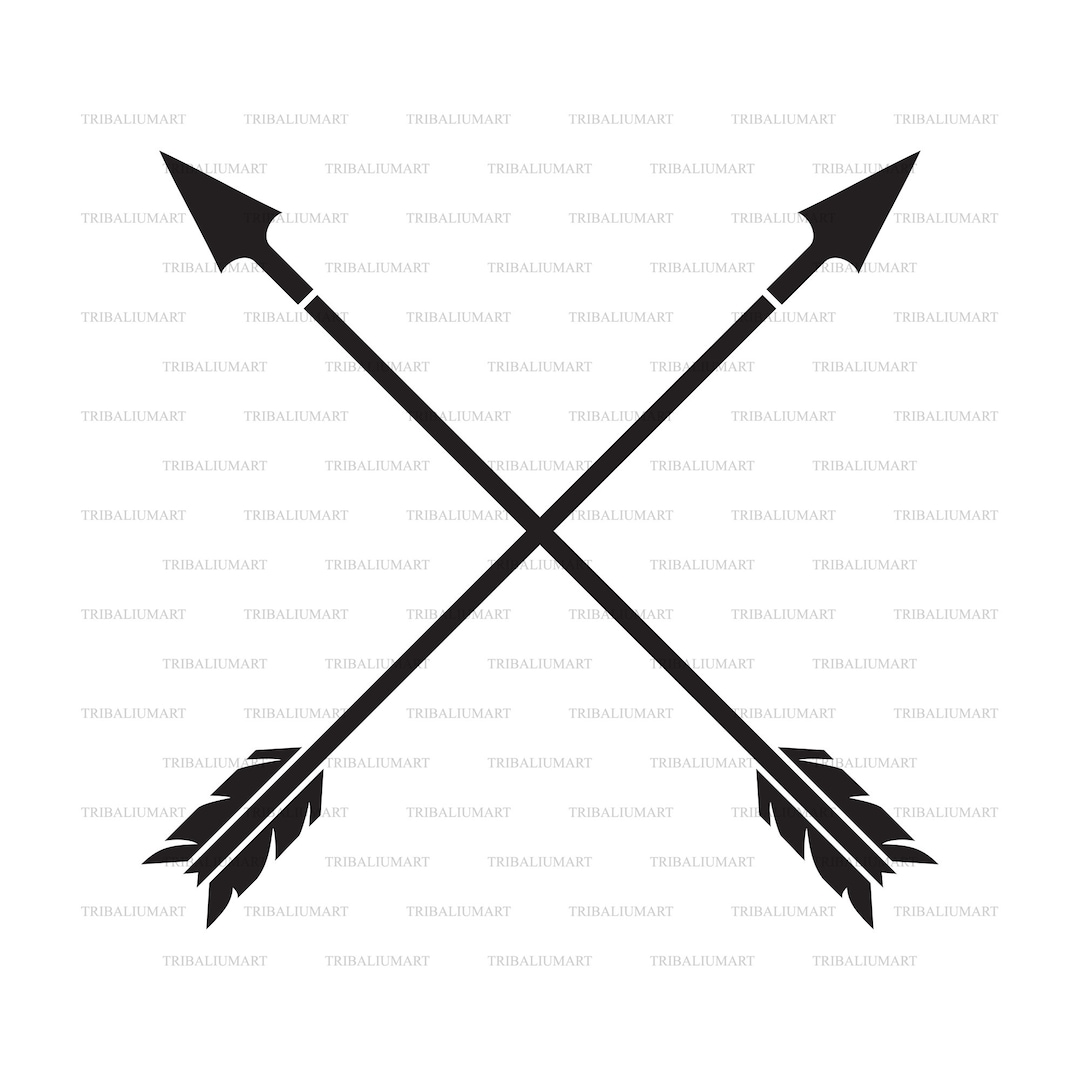 Crossed Arrows. Cut Files for Cricut. Clip Art Silhouettes (eps, Svg ...