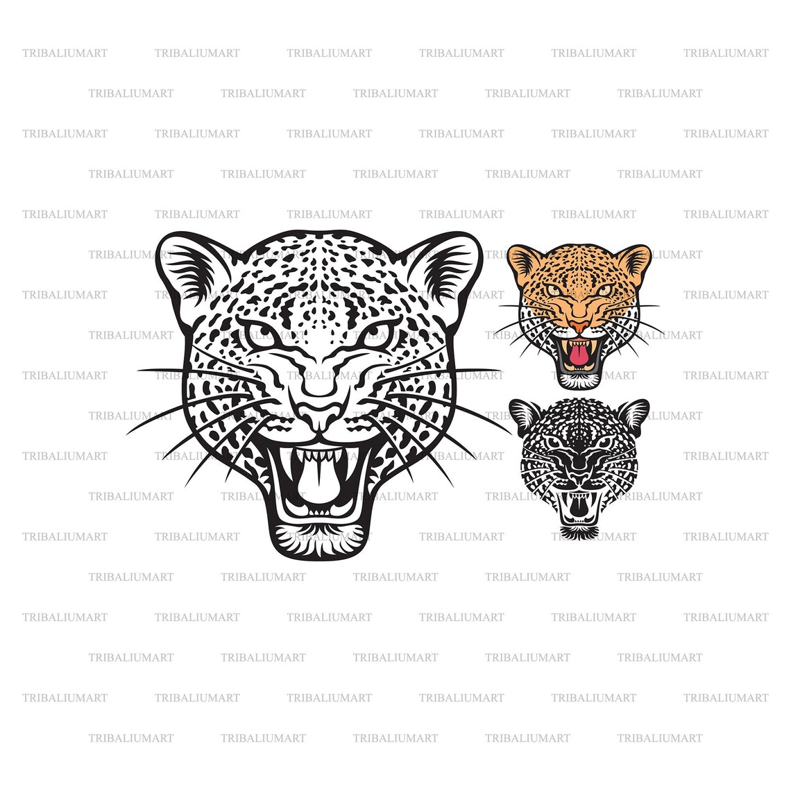 Leopard Face. Cut Files for Cricut. Clip Art Silhouette eps - Etsy