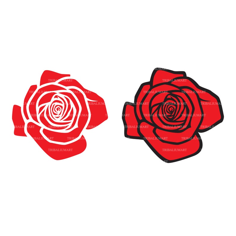 Red Rose. Cut Files for Cricut. Clip Art Silhouettes eps - Etsy