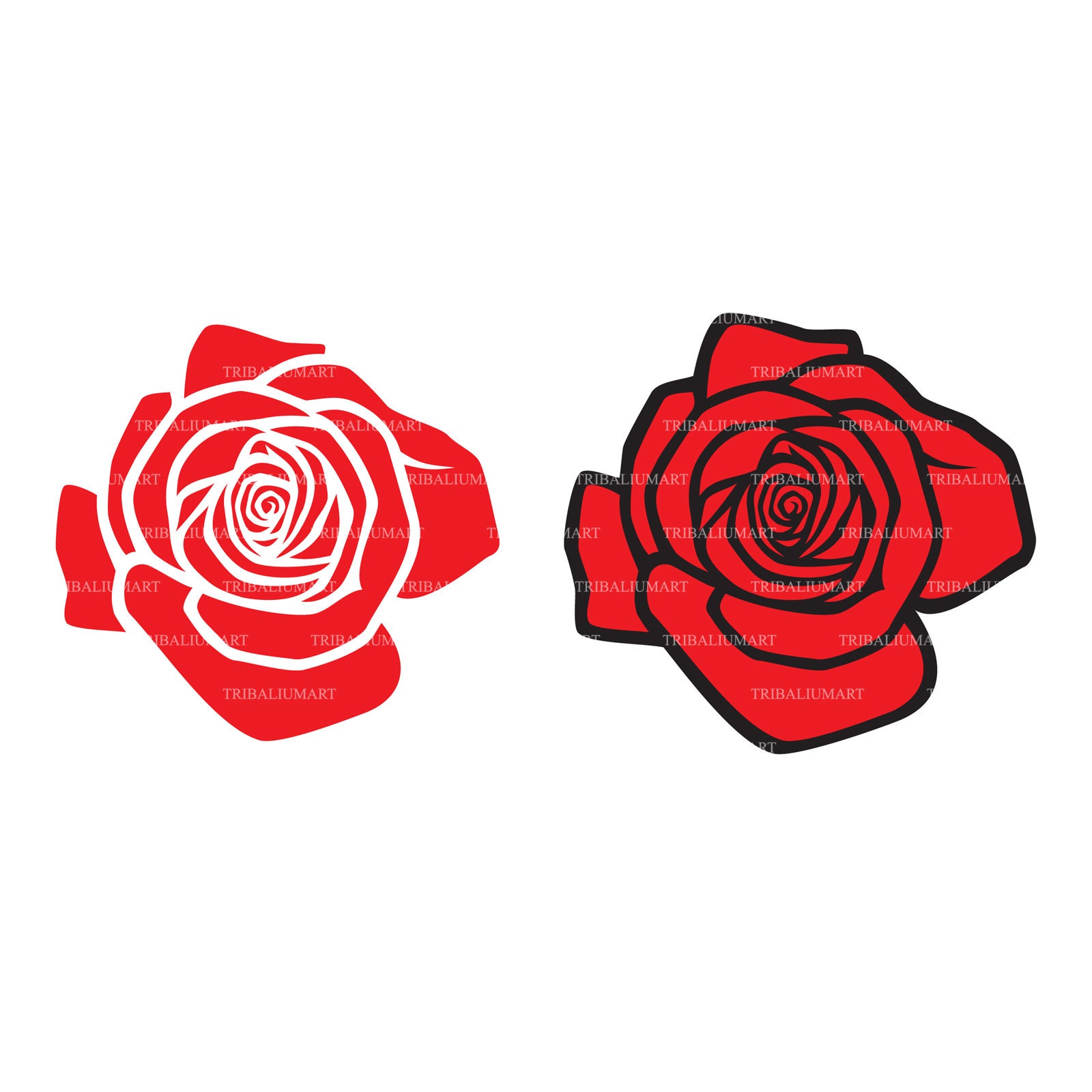 Red Rose. Cut Files for Cricut. Clip Art Silhouettes eps | Etsy