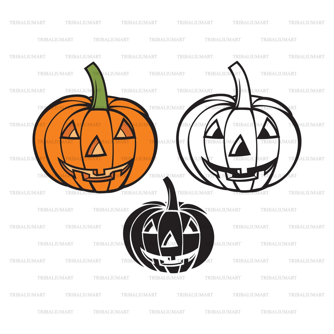 Pumpkin for Halloween. Cut Files for Cricut. Clip Art Silhouette (eps ...