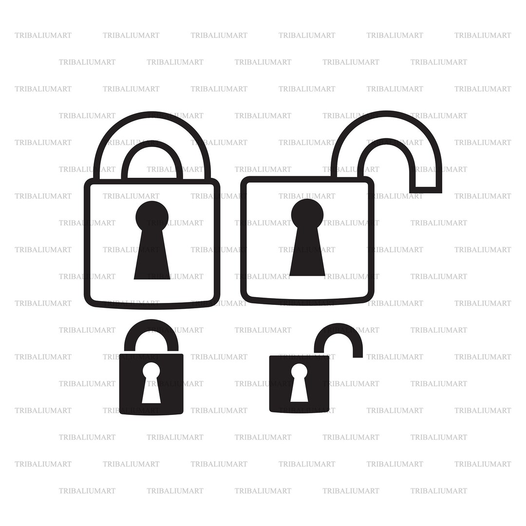 Padlock. Cut Files for Cricut. Clip Art Silhouette (eps, Svg, Pdf, Png ...