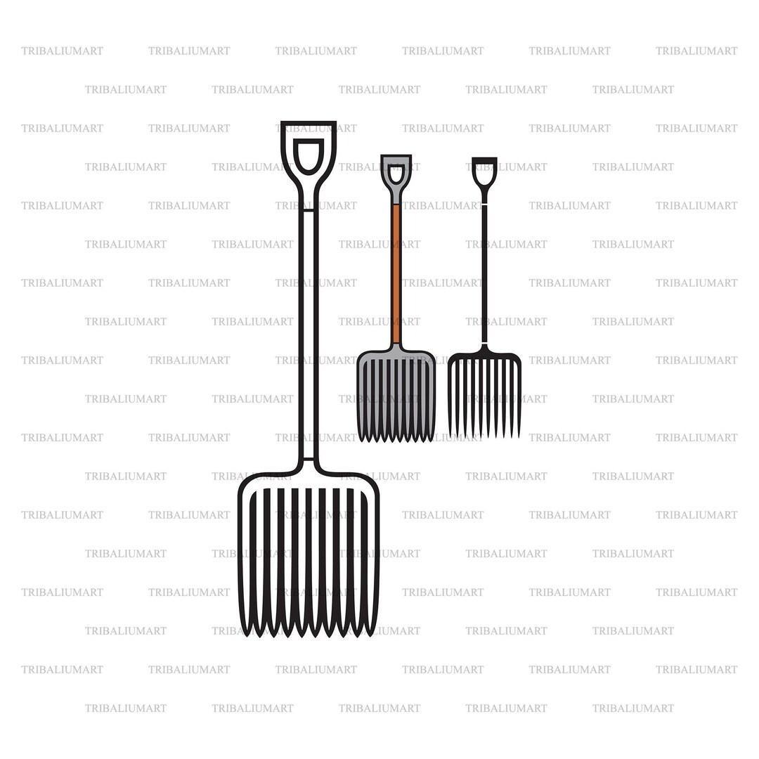Gardening Fork. Cut Files for Cricut. Clip Art Silhouette (eps, Svg ...