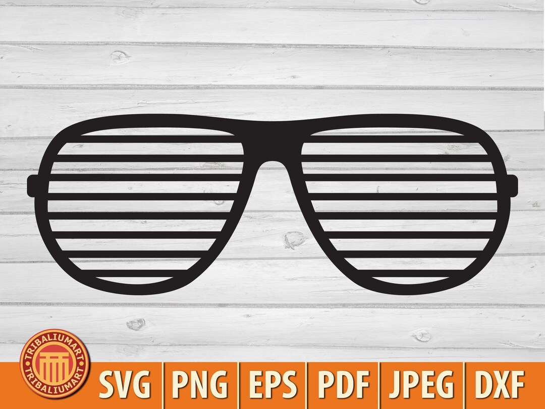 Striped Sunglasses. Cut Files for Cricut. Clip Art Silhouettes (eps ...