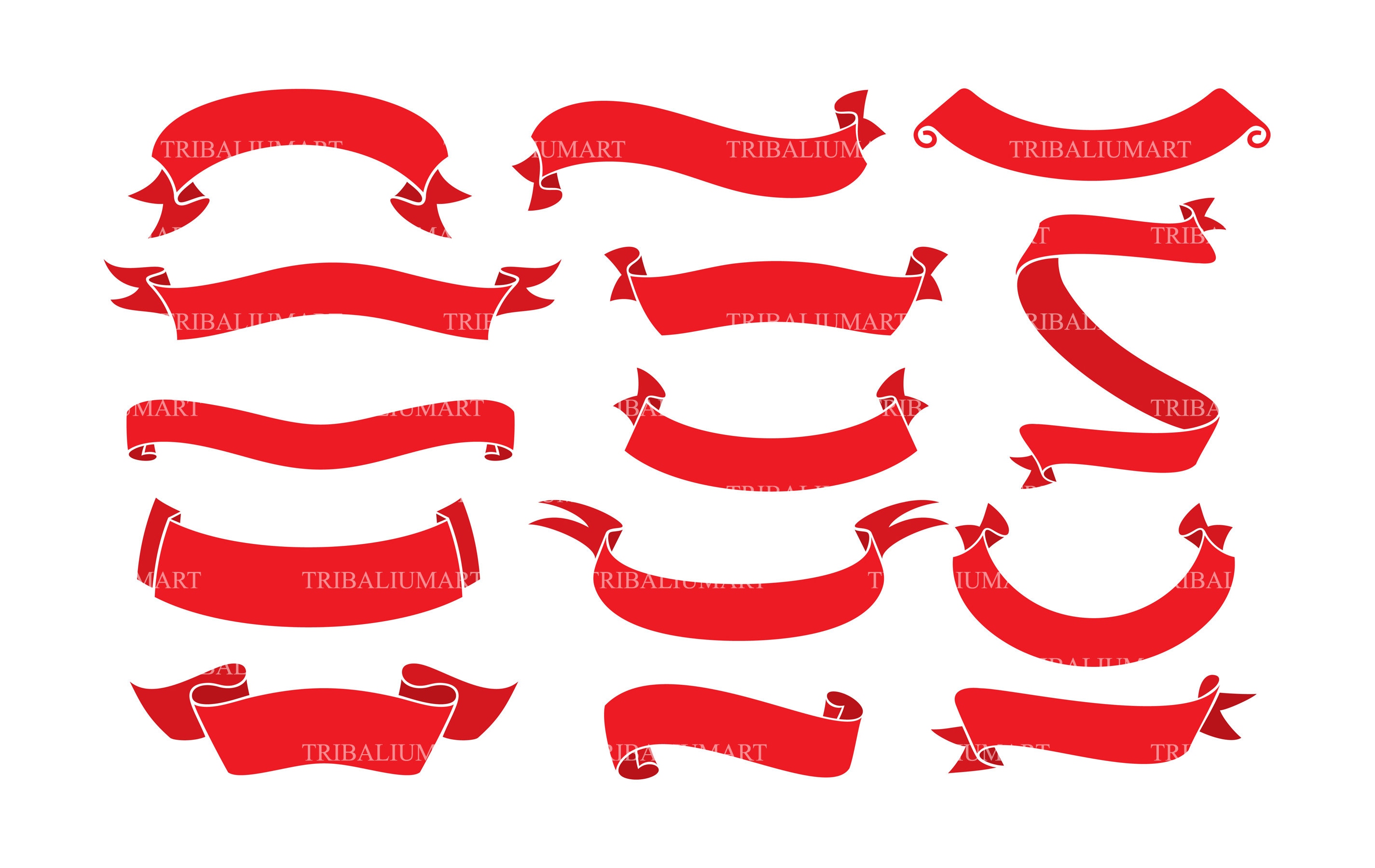 Ribbons or Banners Icons Set. Cut Files for Cricut. Clip Art ...