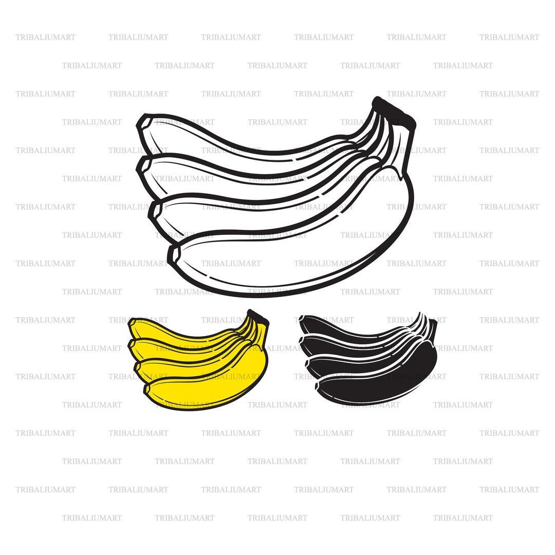 Bunch of Bananas. Cut Files for Cricut. Clip Art (eps, Svg, Pdf, Png ...