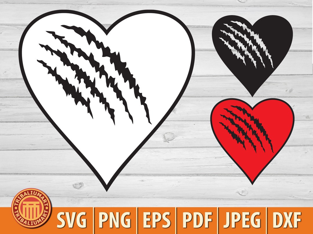 Heart With Scar. Cut Files for Cricut. Clip Art (eps, Svg, Pdf, Png ...