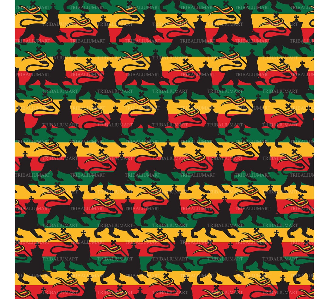 Rastafarian Flag With the Lion of Judah - Reggae Background (eps, Svg ...