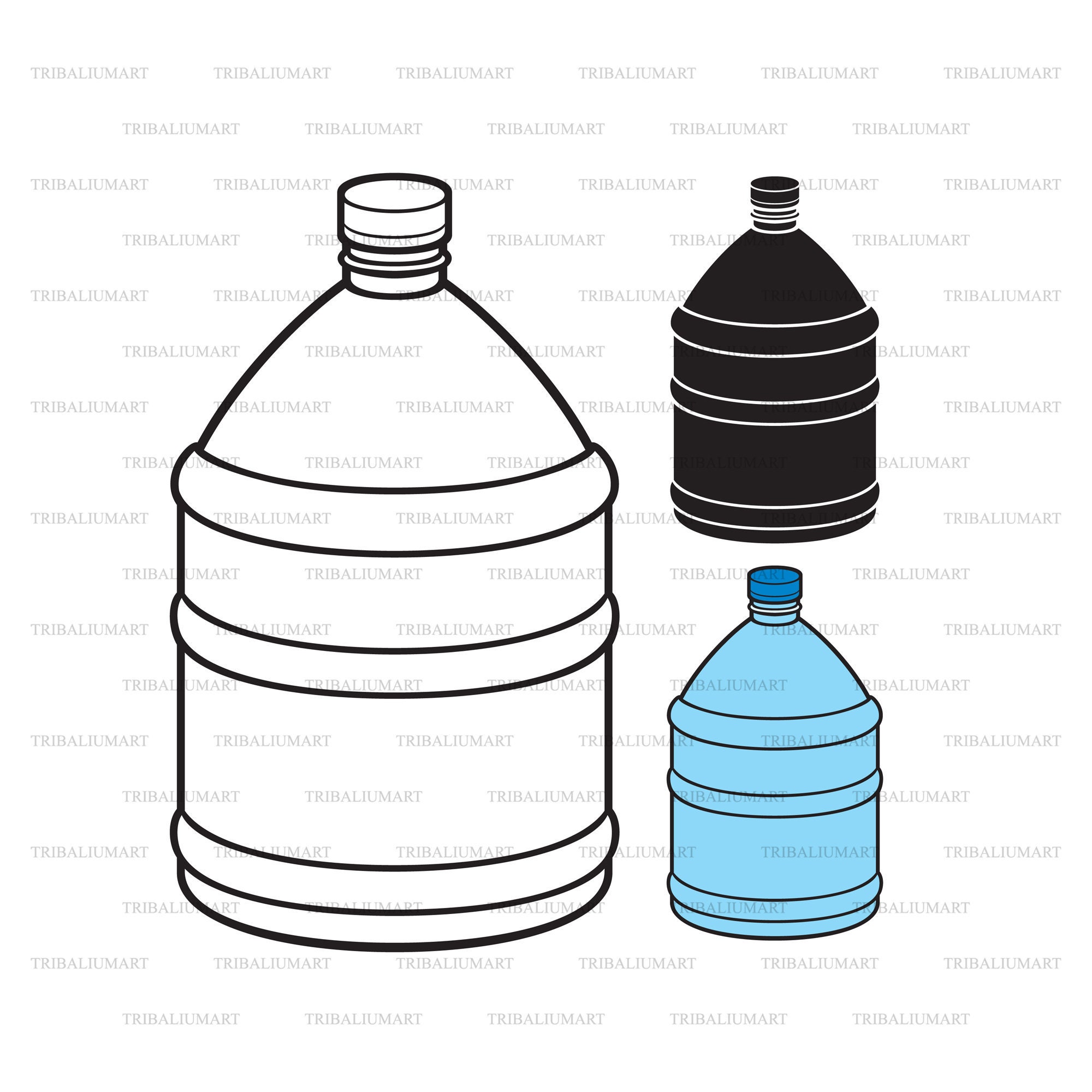 Plastic Bottle Clip Art Black And White