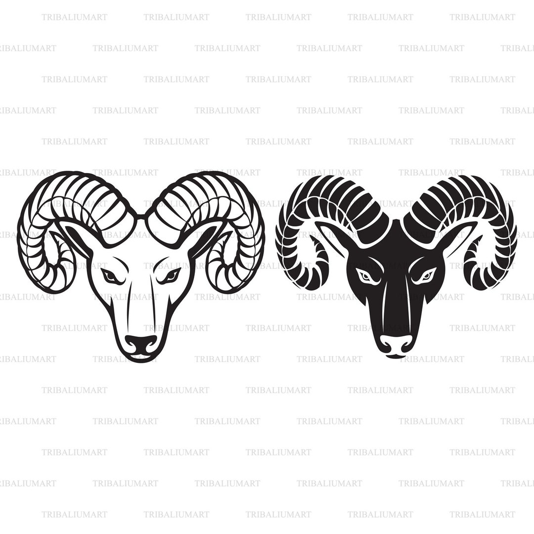 Head of the Ram. Cut Files for Cricut, Clip Art Silhouettes (eps, Svg ...
