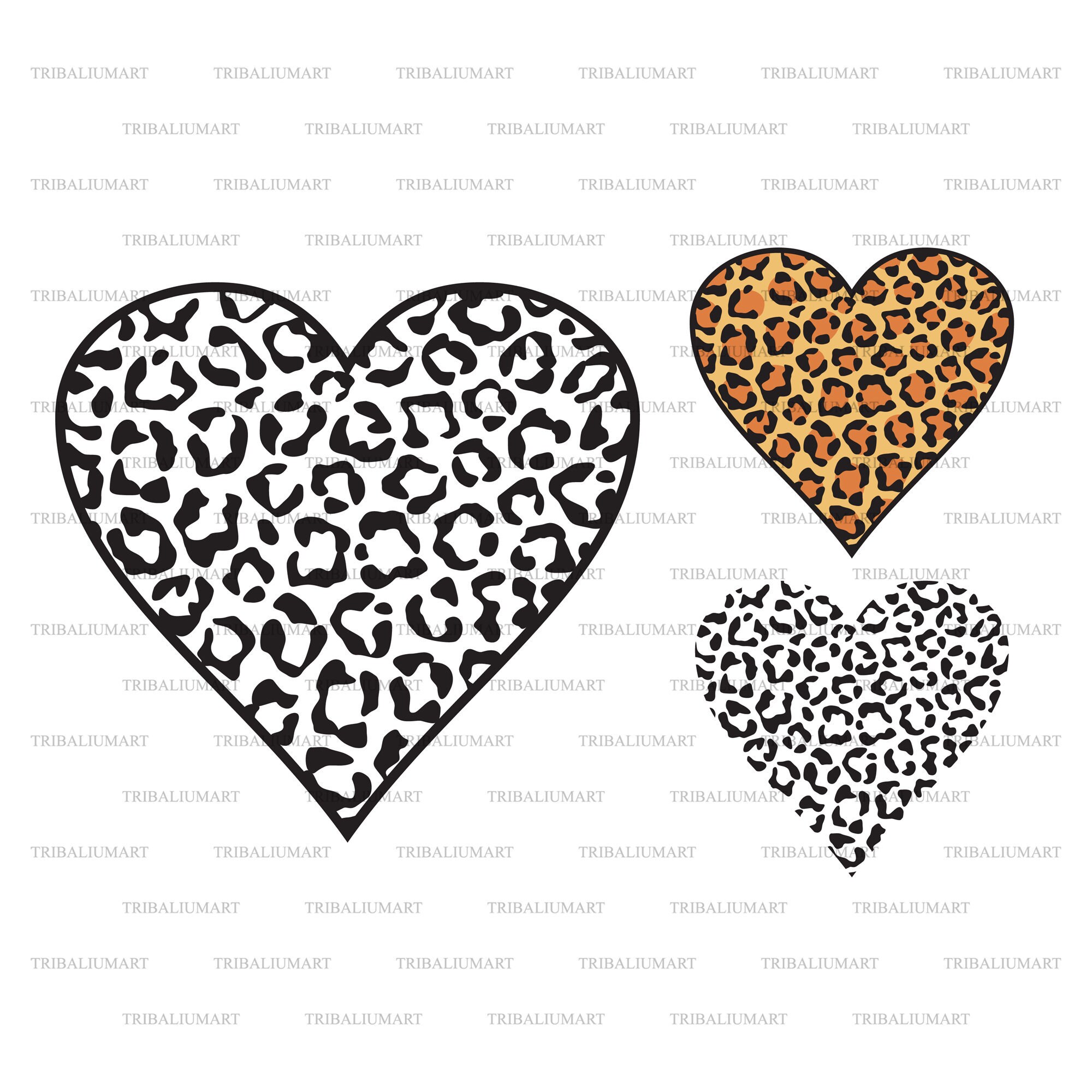 Leopard heart skin background pattern. Cut files for Cricut. | Etsy