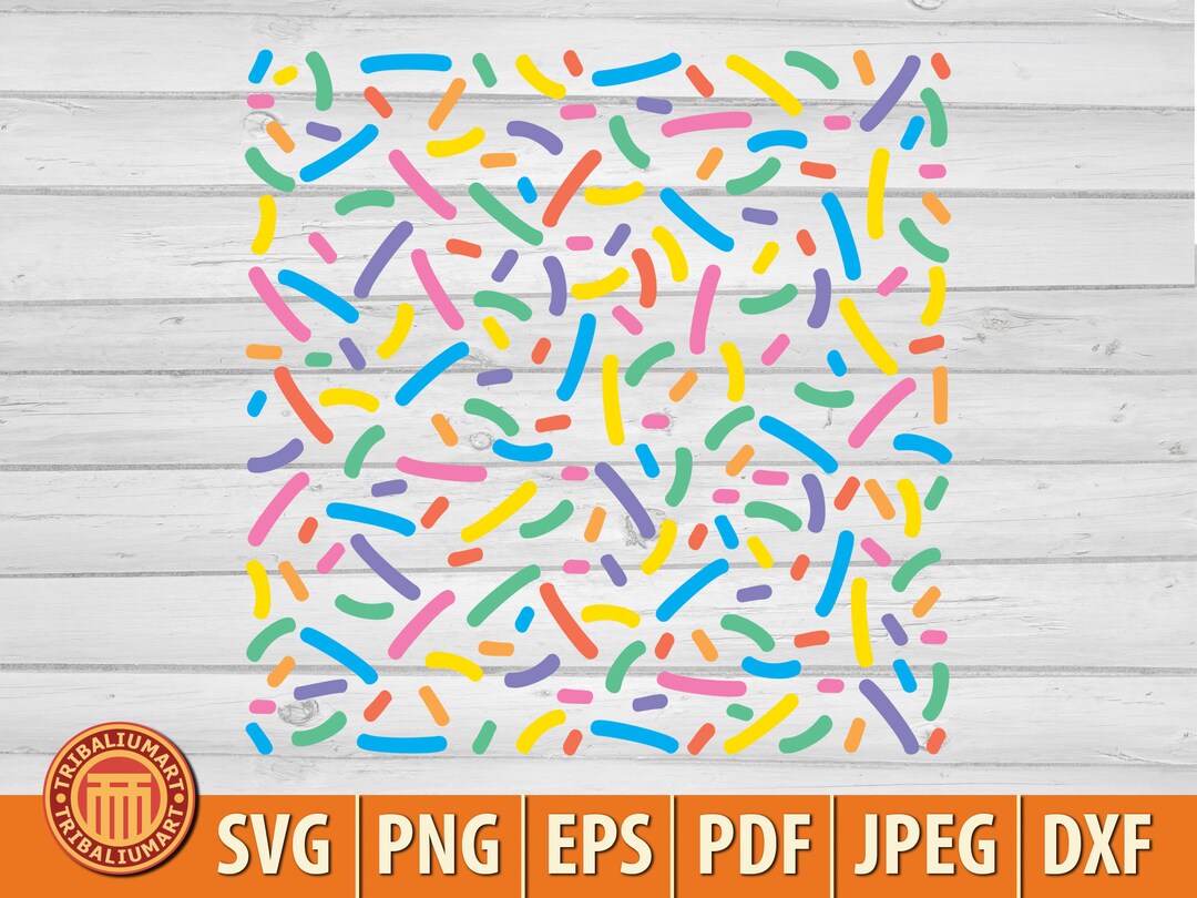 Donut Sprinkles Pattern. Cut Files for Cricut. Clip Art Silhouettes ...