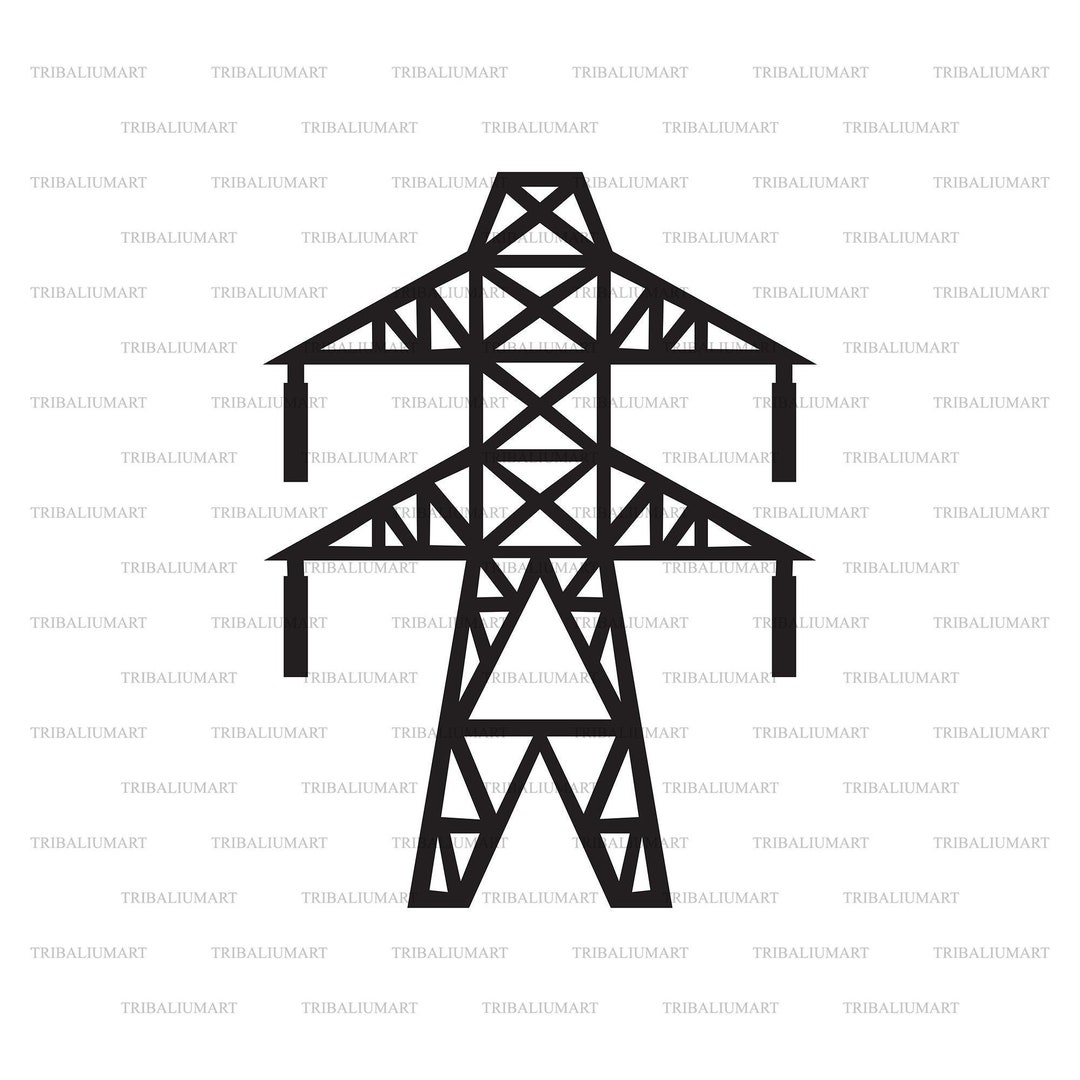 Transmission High Voltage Power Line (electrical Pylons). Cut Files for ...