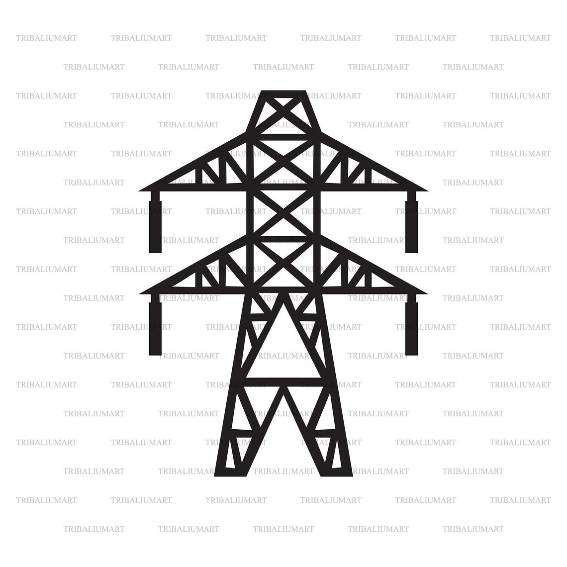 Transmission high voltage power line Electrical pylons. Cut | Etsy