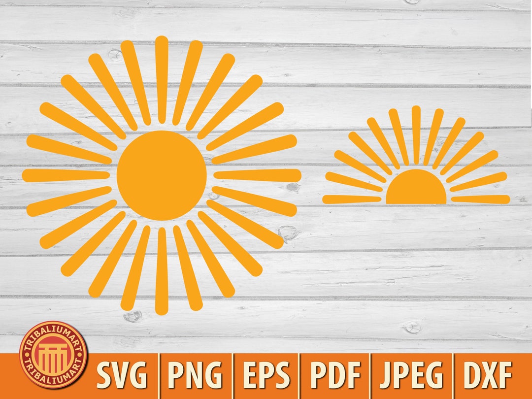 Sun. Cut Files for Cricut. Clip Art Silhouettes (eps, Svg, Pdf, Png ...