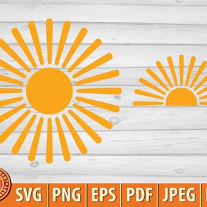 Sun. Cut Files for Cricut. Clip Art Silhouettes (eps, Svg, Pdf, Png ...