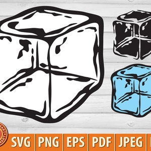 Ice Cube. Cut Files for Cricut. Clip Art Silhouettes (eps, Svg, Pdf ...