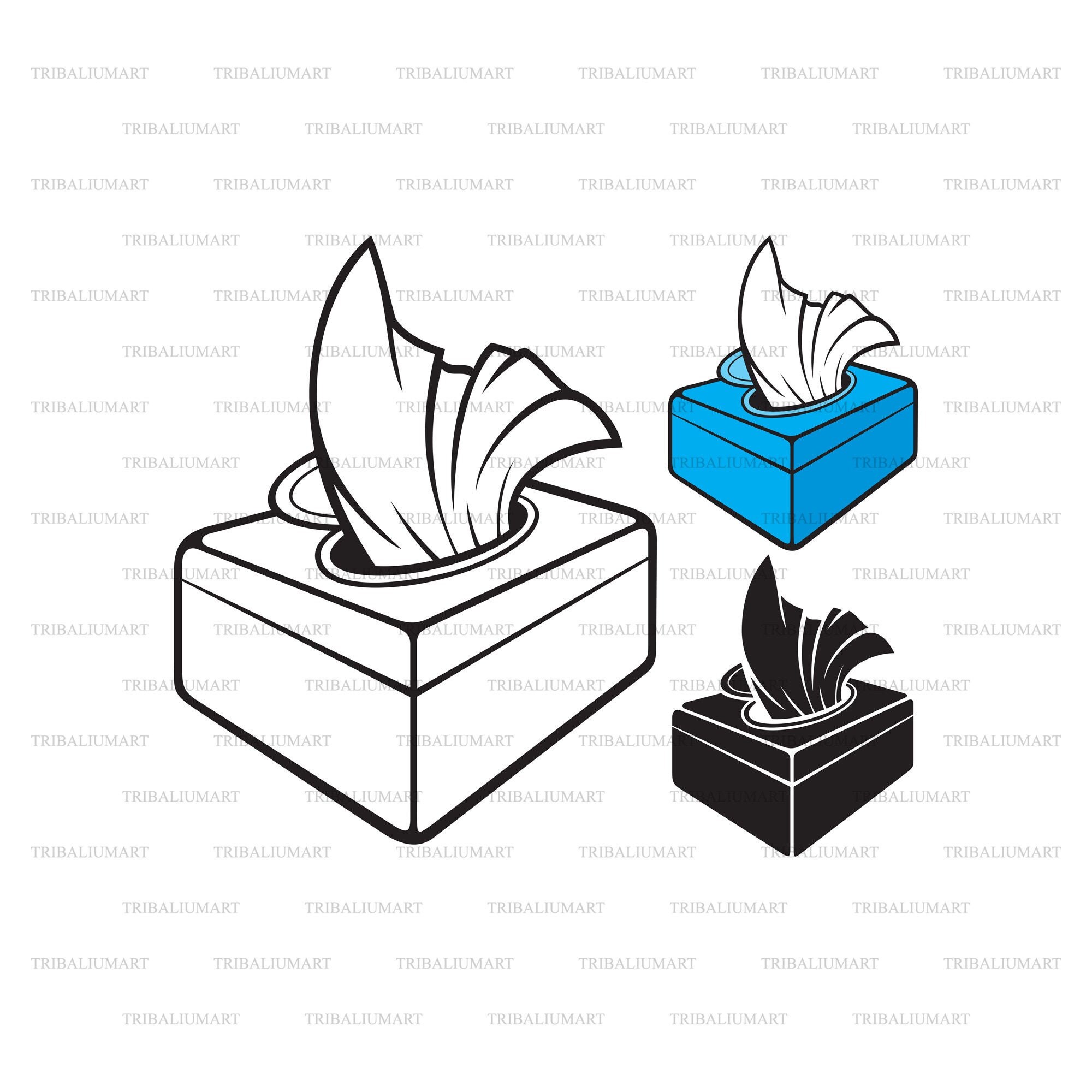 Tissue Boxes (wet Wipes). Cut Files for Cricut. Clip Art (eps, Svg, Pdf ...