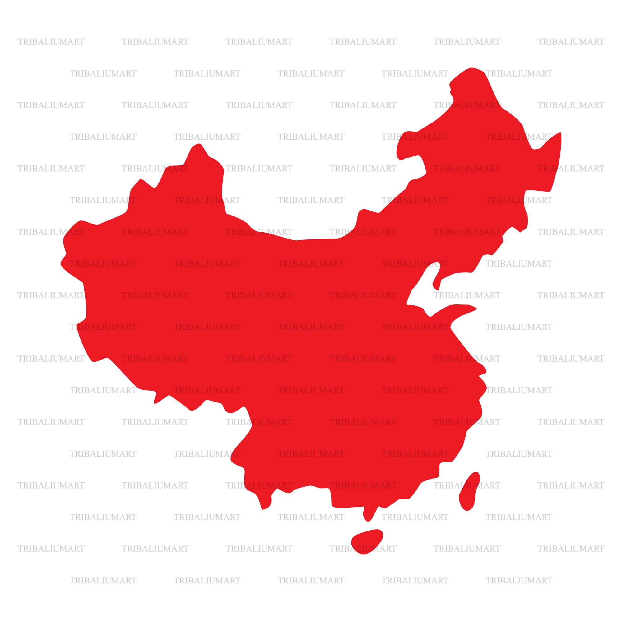Map of China. Cut Files for Cricut. Clip Art Silhouettes (eps, Svg, Pdf ...