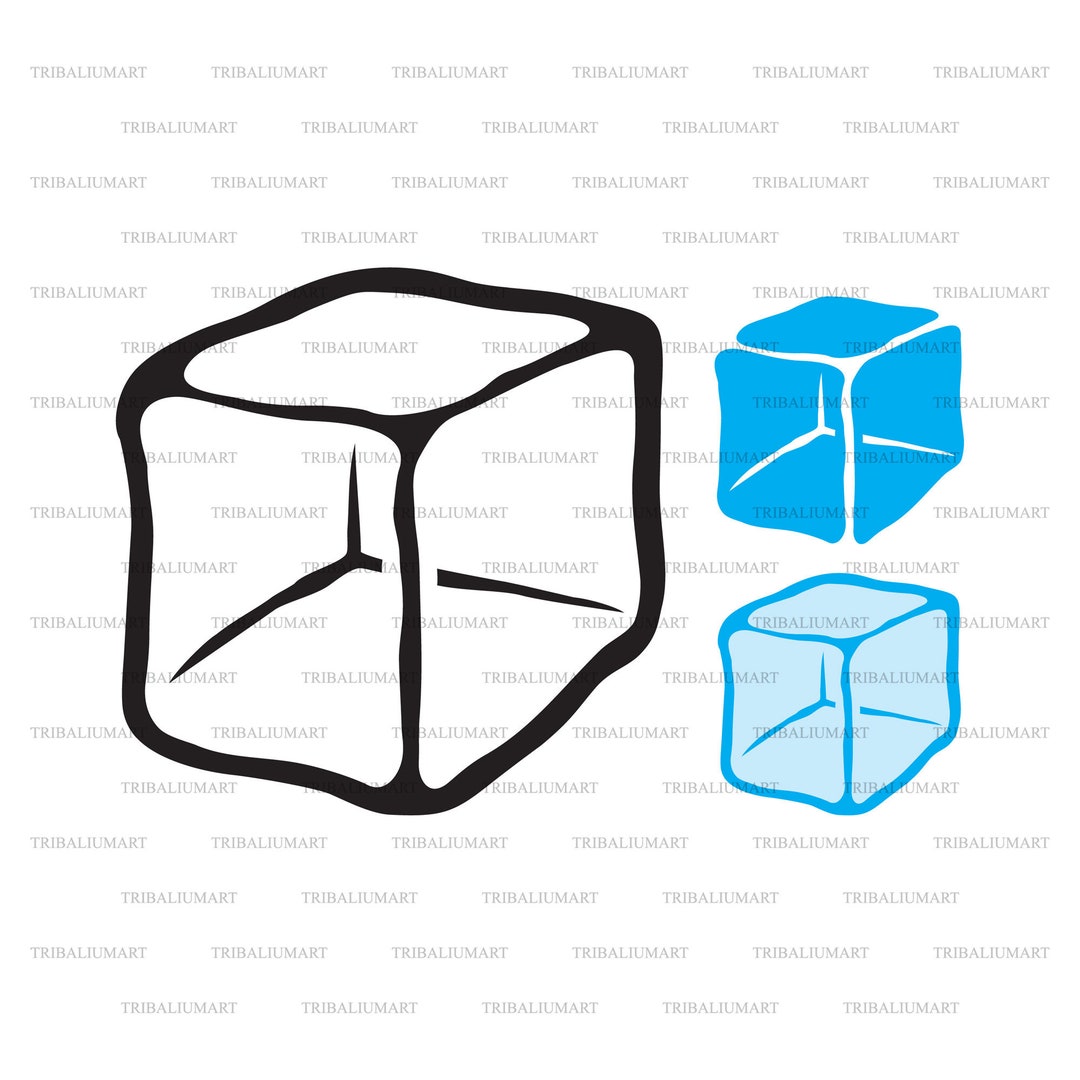 Ice Cube. Cut Files for Cricut. Clip Art Silhouettes (eps, Svg, Pdf ...