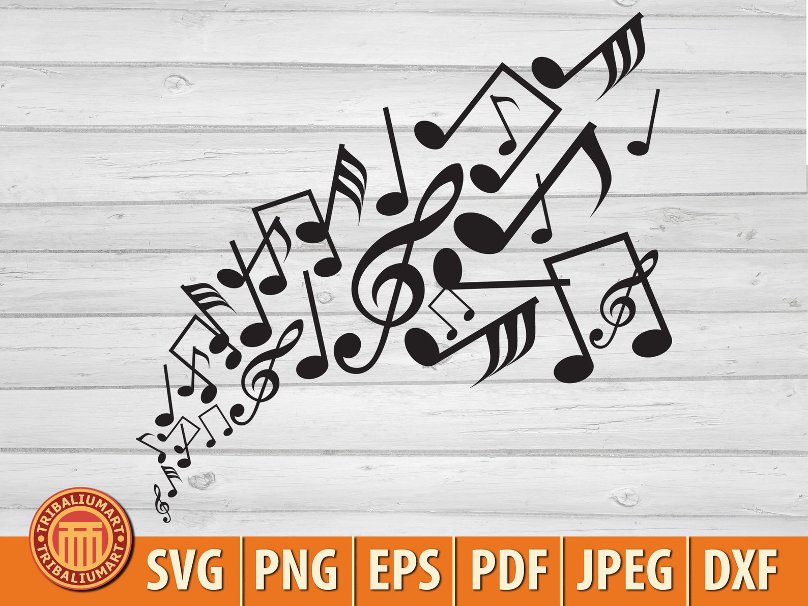 Music Notes. Cut Files for Cricut. Clip Art Silhouette (eps, Svg, Pdf ...