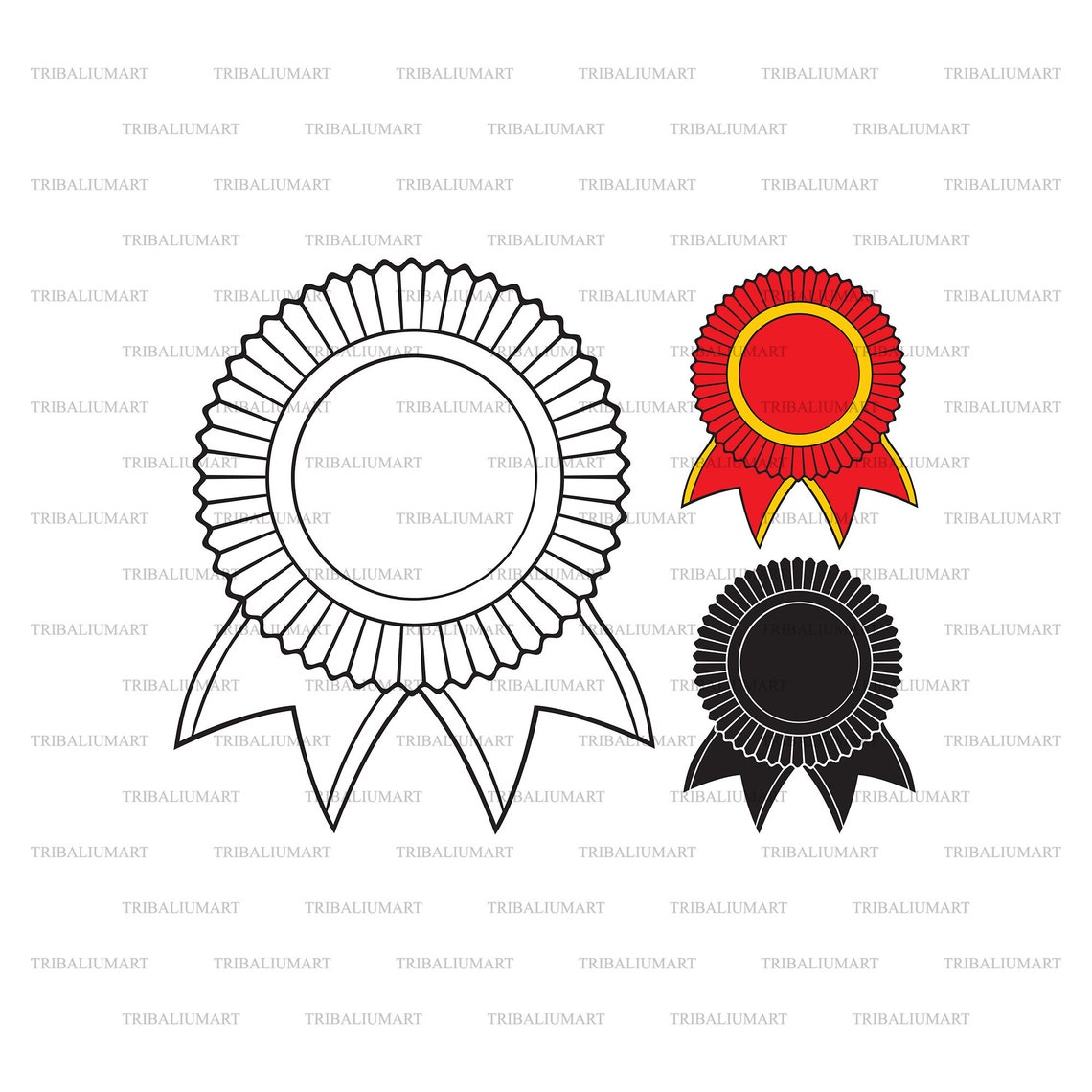 Award Ribbon. Cut Files for Cricut. Clip Art Silhouette (eps, Svg, Pdf ...