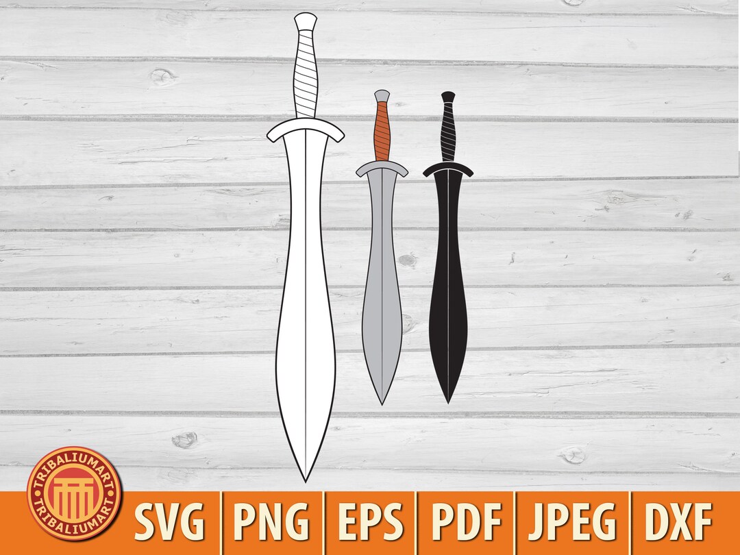 Spartan Sword. Cut Files for Cricut. Clip Art Silhouette (eps, Svg, Pdf ...