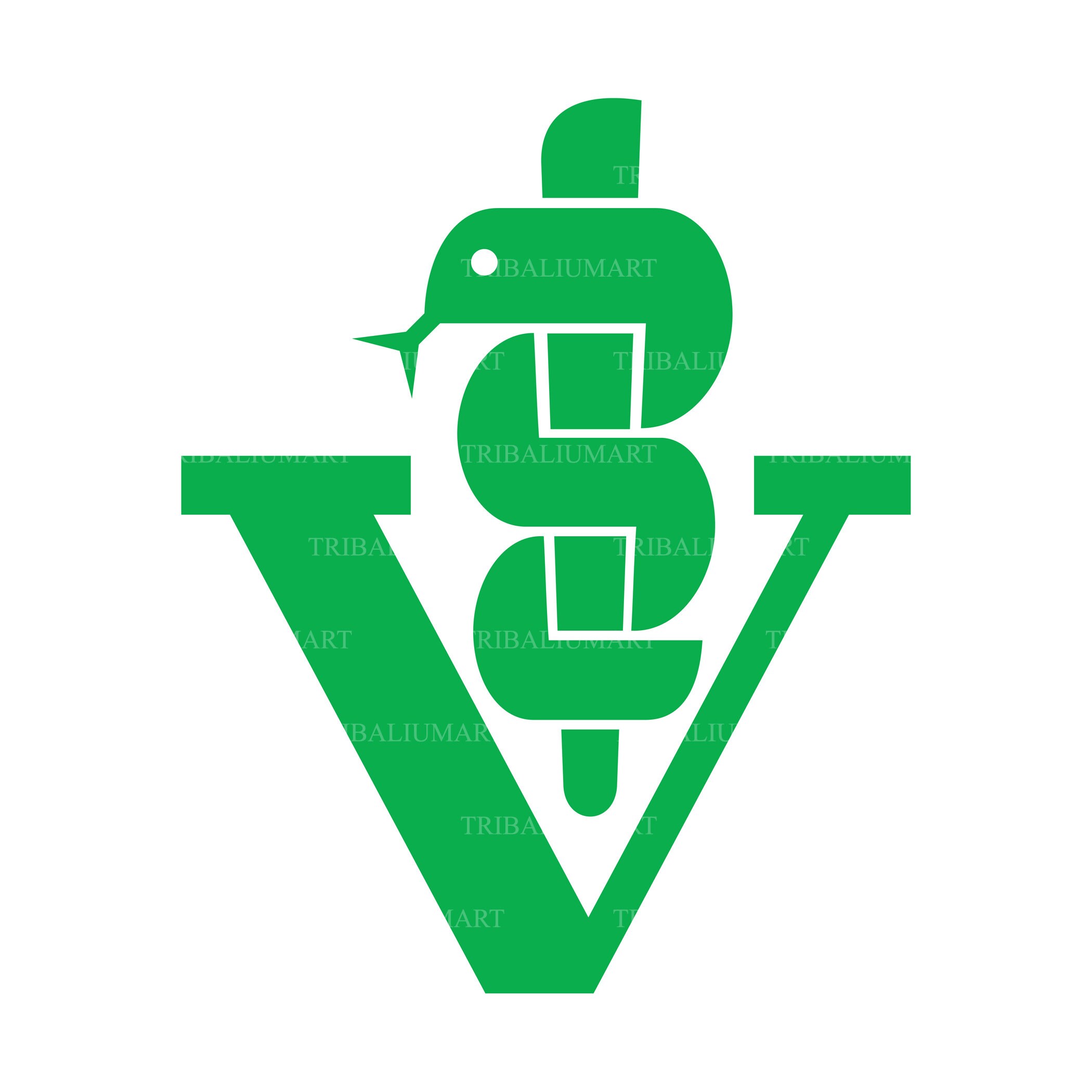 Veterinary Clinic Symbol - Caduceus Snake With Stick. Cut Files for ...