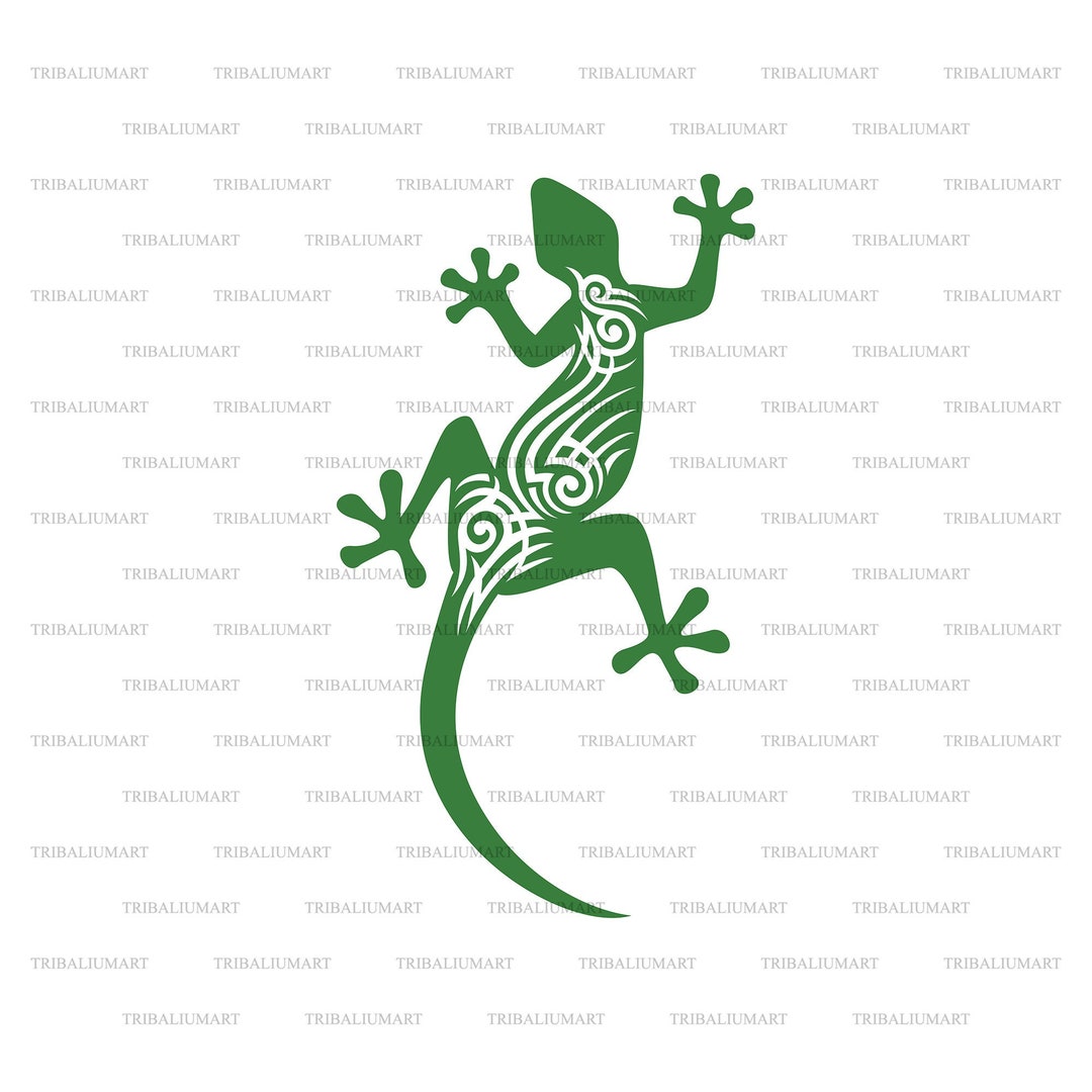 Tattoo Lizard. Cut Files for Cricut. Clip Art Silhouettes (eps, Svg ...