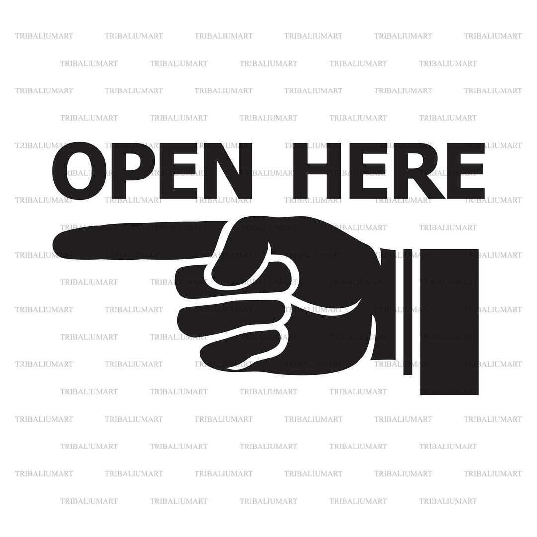 Open Here (pointing Finger). Cut Files for Cricut. Clip Art Silhouettes ...