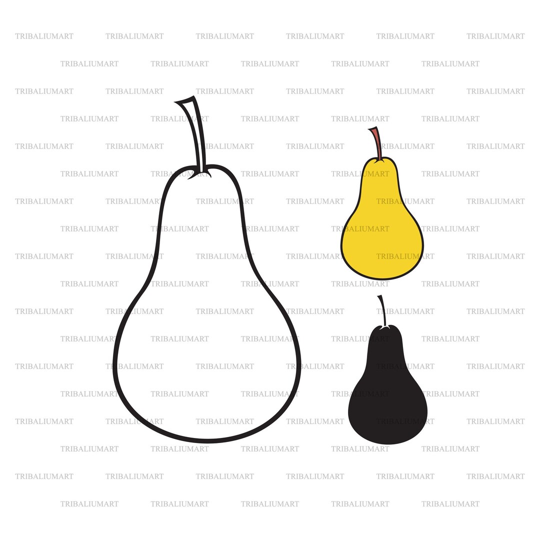 Pear Fruit. Cut Files for Cricut. Clip Art Silhouette (eps, Svg, Pdf ...