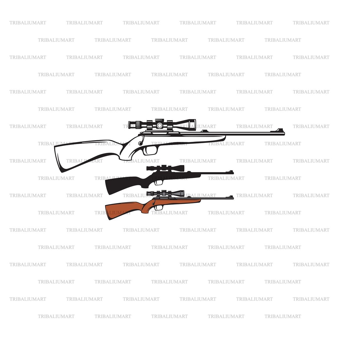 Hunting Rifle With Telescopic Sight. Sniper. Cut Files for Cricut. Clip ...