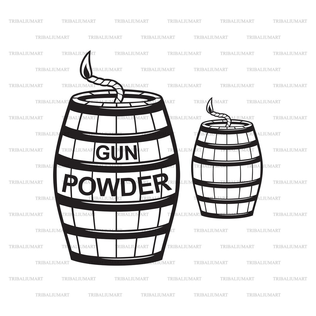 Gun Powder Barrel. Cut Files for Cricut. Clip Art Silhouette (eps, Svg ...
