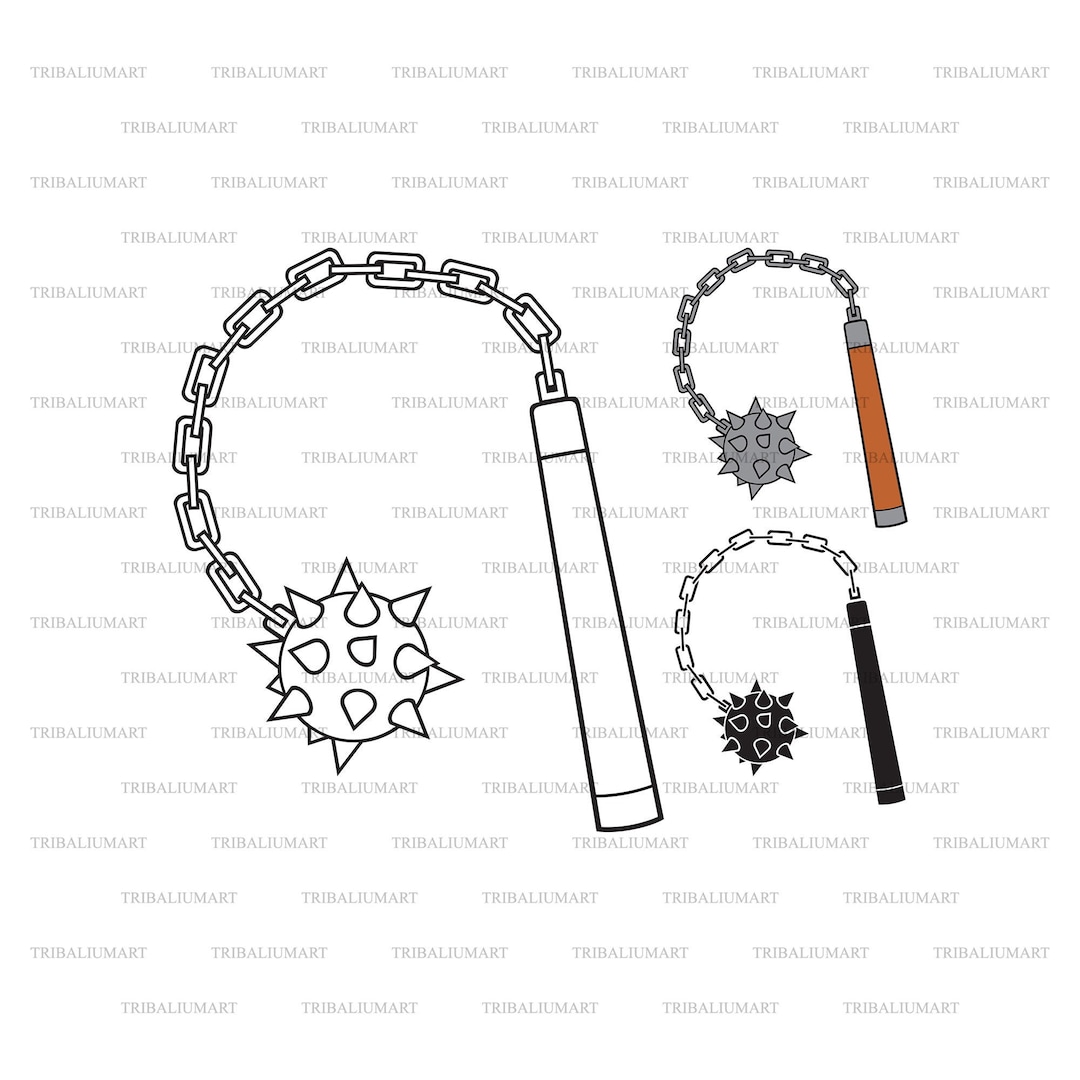 Medieval Mace With Chain - Ancient Weapon. Cut Files for Cricut. Clip ...