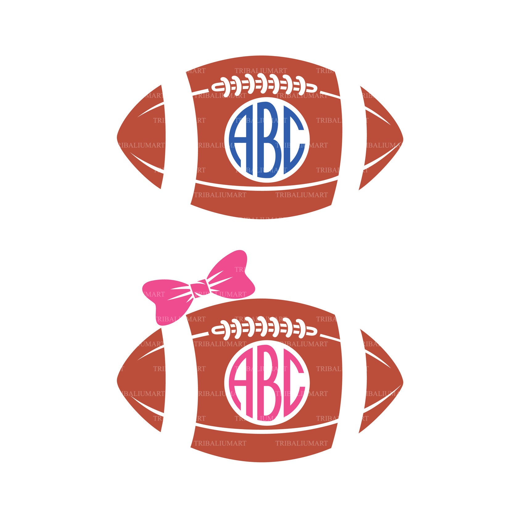 American Football Ball Monogram. Cut Files for Cricut. Clip | Etsy