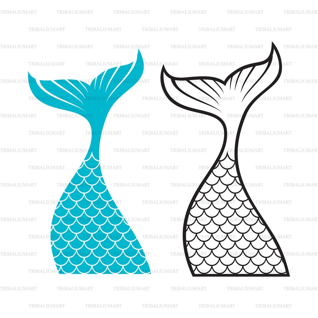 Mermaid Tail. Cut Files for Cricut. Clip Art Silhouette (eps, Svg, Pdf ...