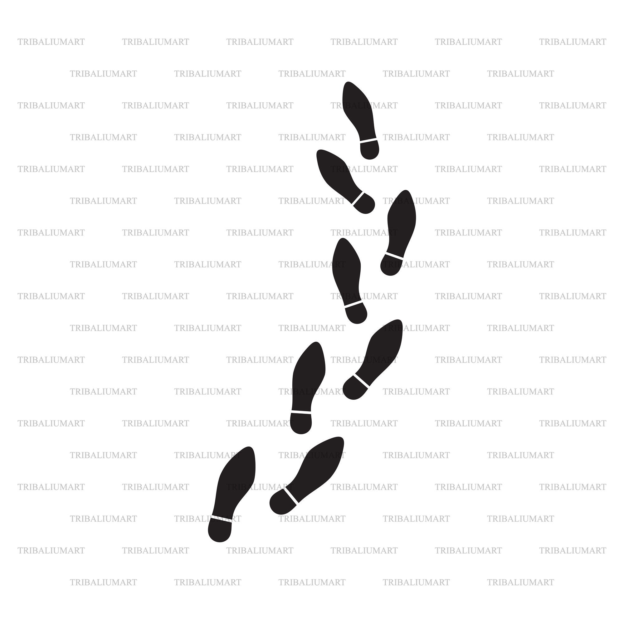 Shoe Print Trail. Cut Files for Cricut. Clip Art Silhouettes | Etsy