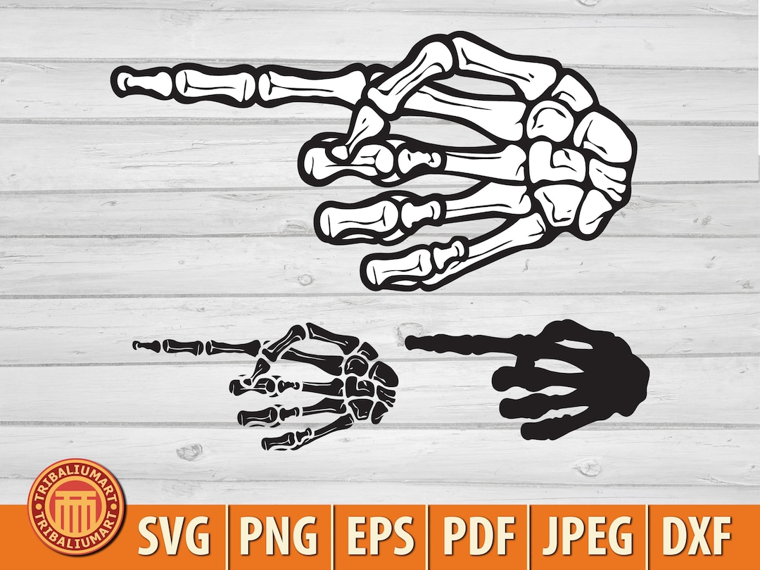 Skeleton Hand With Pointing Finger. Cut Files for Cricut. Clip Art ...