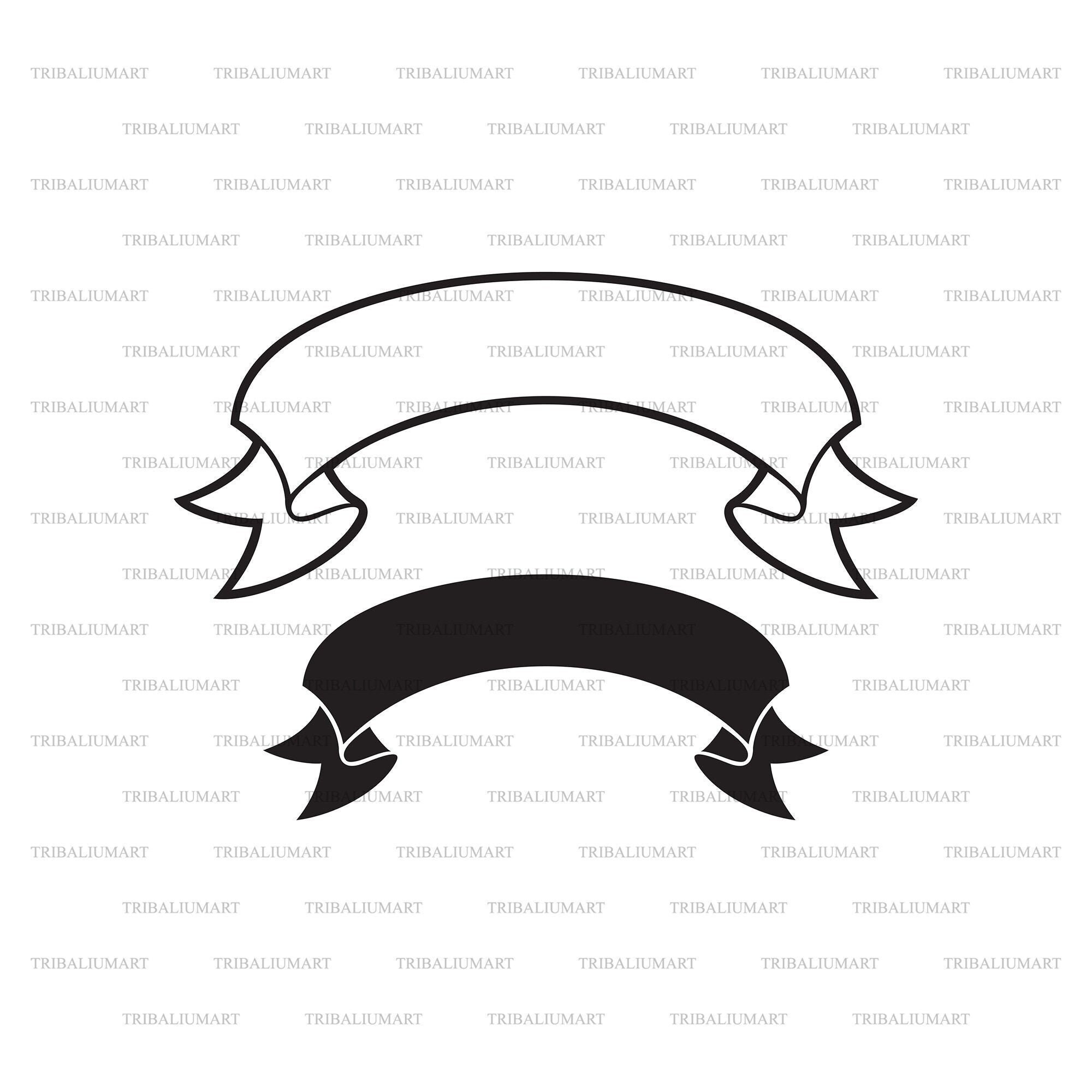 Banner. Cut files for Cricut. Clip Art silhouettes eps svg | Etsy