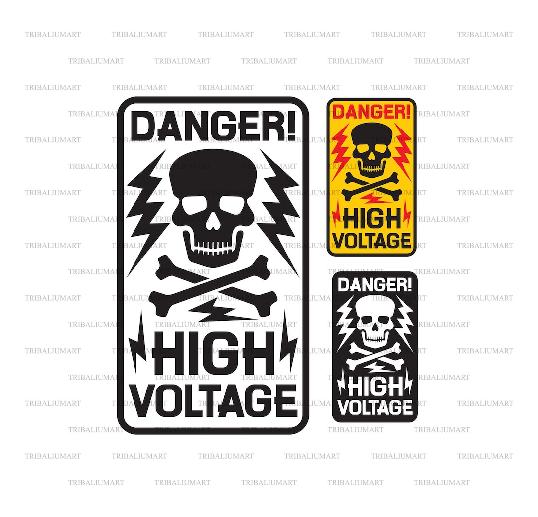 Danger! High Voltage Sign. Cut Files for Cricut. Clip Art Silhouettes ...