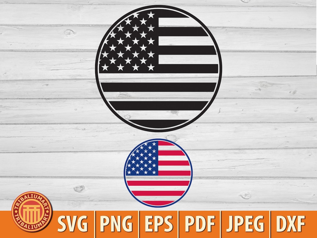 USA Flag Circle (united States of America). Cut Files for Cricut. Clip ...