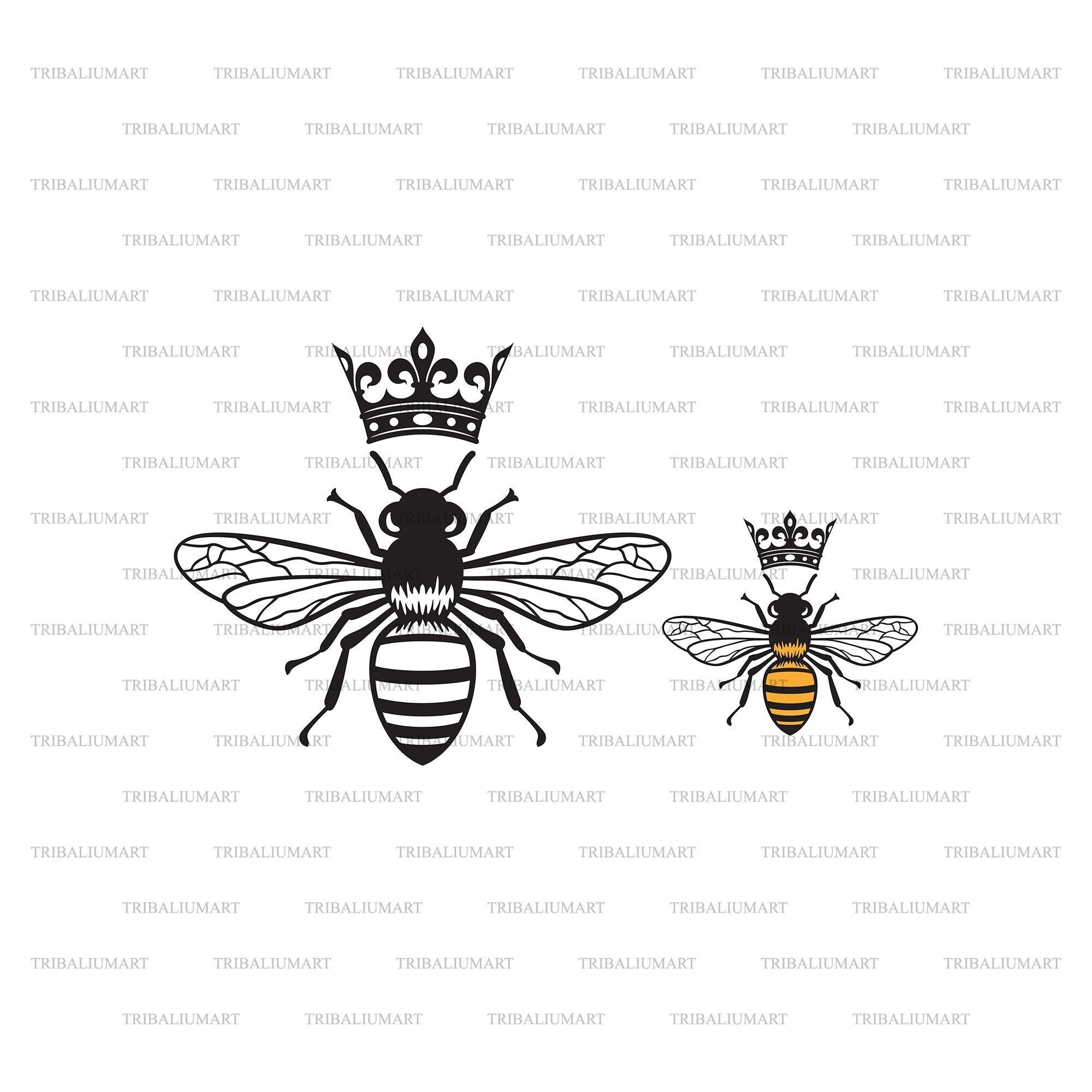 Bee Queen. Cut Files for Cricut. Clip Art Silhouette (eps, Svg, Pdf ...