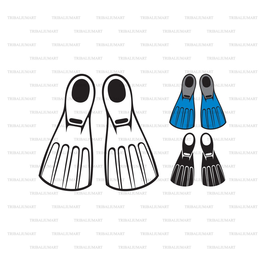 Flippers. Cut Files for Cricut. Clip Art Silhouettes (eps, Svg, Pdf ...
