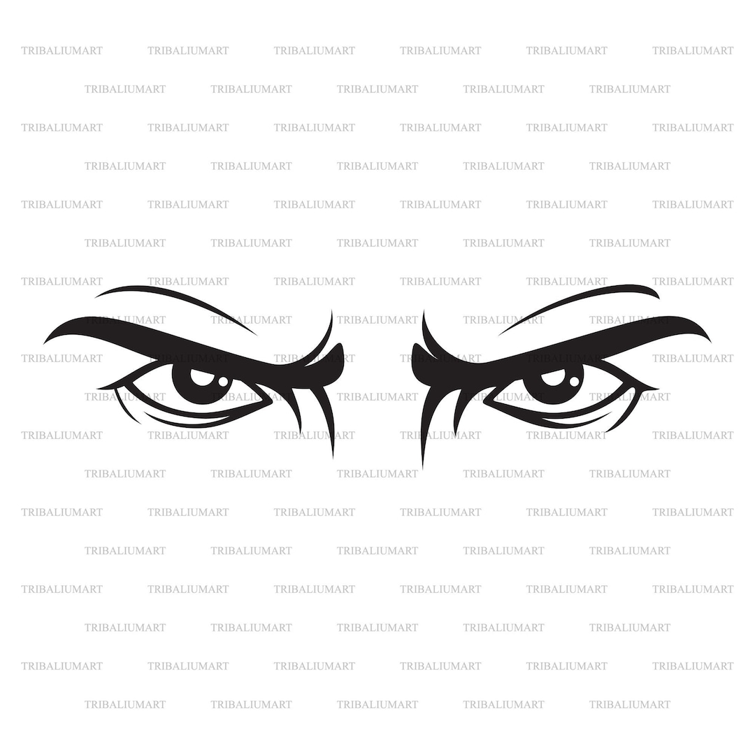Angry Look (bad Eyes). Cut Files for Cricut. Clip Art Silhouette (eps ...