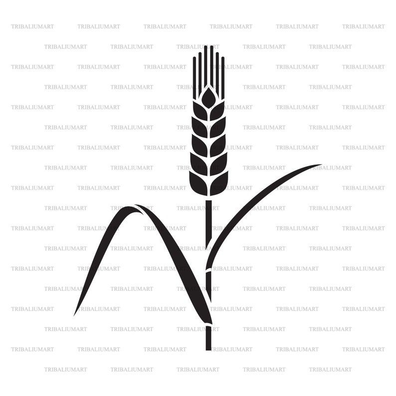 Wheat Ear. Cut Files for Cricut. Clip Art Silhouettes (eps, Svg, Pdf ...
