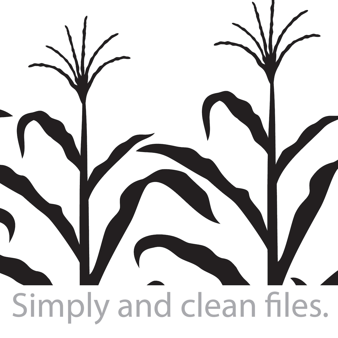 Corn Stalk. Cut Files for Cricut. Clip Art Silhouettes (eps, Svg, Pdf ...