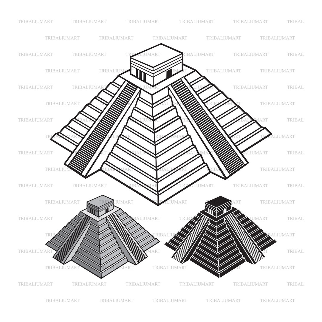 Mayan Pyramid (chichen Itza Monument). Cut Files for Cricut. Clip Art ...