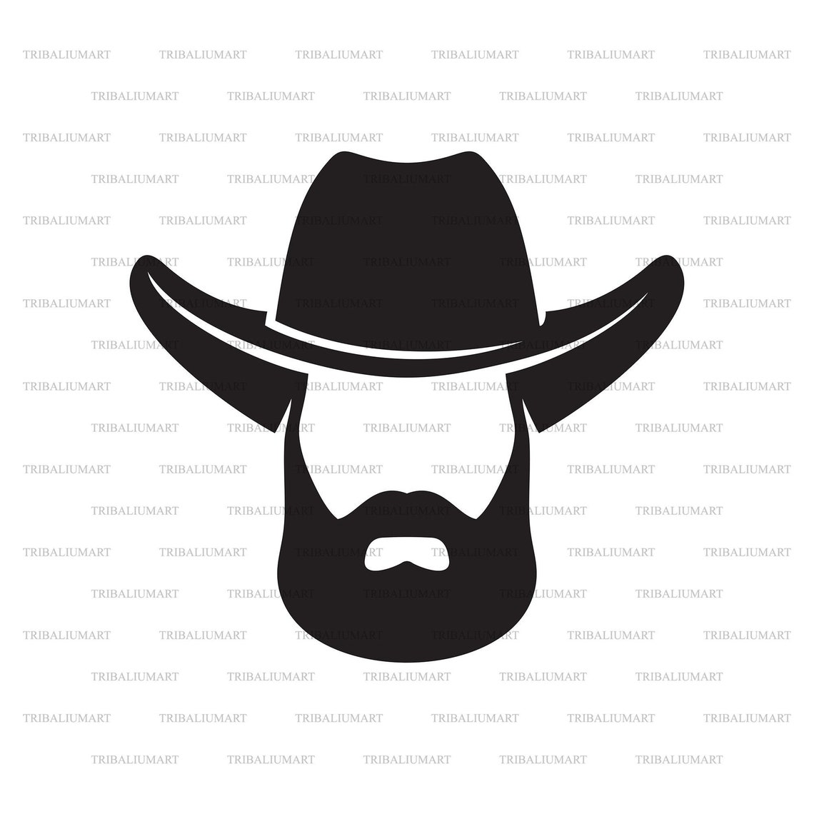Cowboy Head With Hat and Beard. Cut Files for Cricut. Clip Art - Etsy